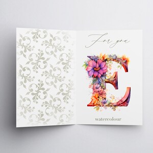 Blooming Alphabet Watercolor Png, 26 Floral Letters Clipart, Digital ...