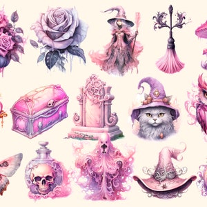 Pink Halloween, Spirit Clipart Watercolor Png, Vampires, Creepy Ghosts ...