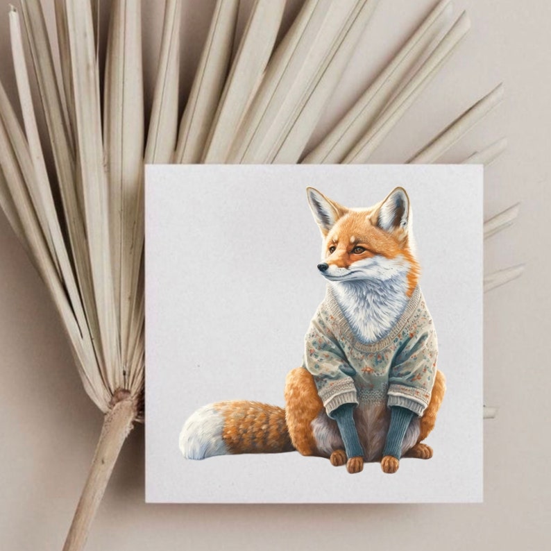 Fox in a Sweater Fairytale Foxes Clipart Watercolour Fox Man - Etsy