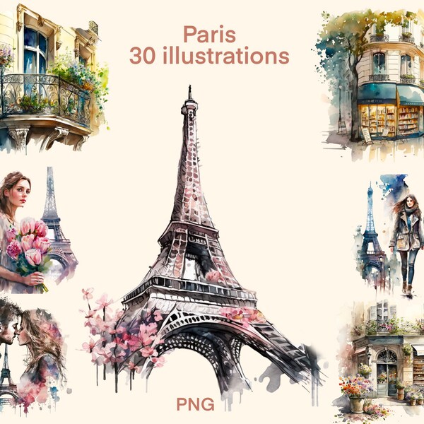 Paris Watercolor - Etsy