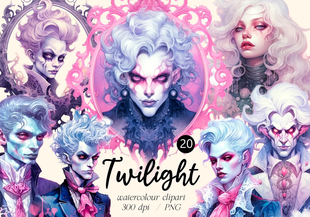 Halloween Vampires Clipart Png, Watercolor, Twilight, Occultism Set ...