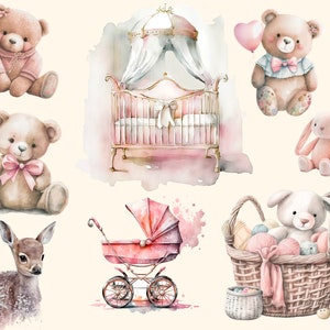 Baby Girl, Watercolor Clipart, Newborn Children PNG, Girl, Nursery ...