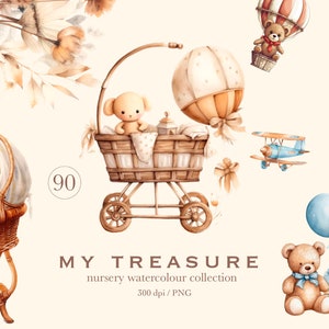 Baby World, Watercolor Clipart, Newborn Children PNG, Boy, Girl Nursery ...