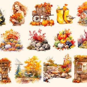 Autumn Garden, Autumn Watercolor Clipart Png, Fall Has Come, Autumn ...