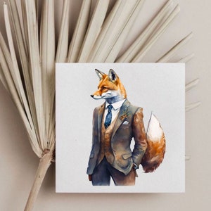Fairytale Foxes Clipart Watercolour, Fox Man Digital Print, Fox in a ...