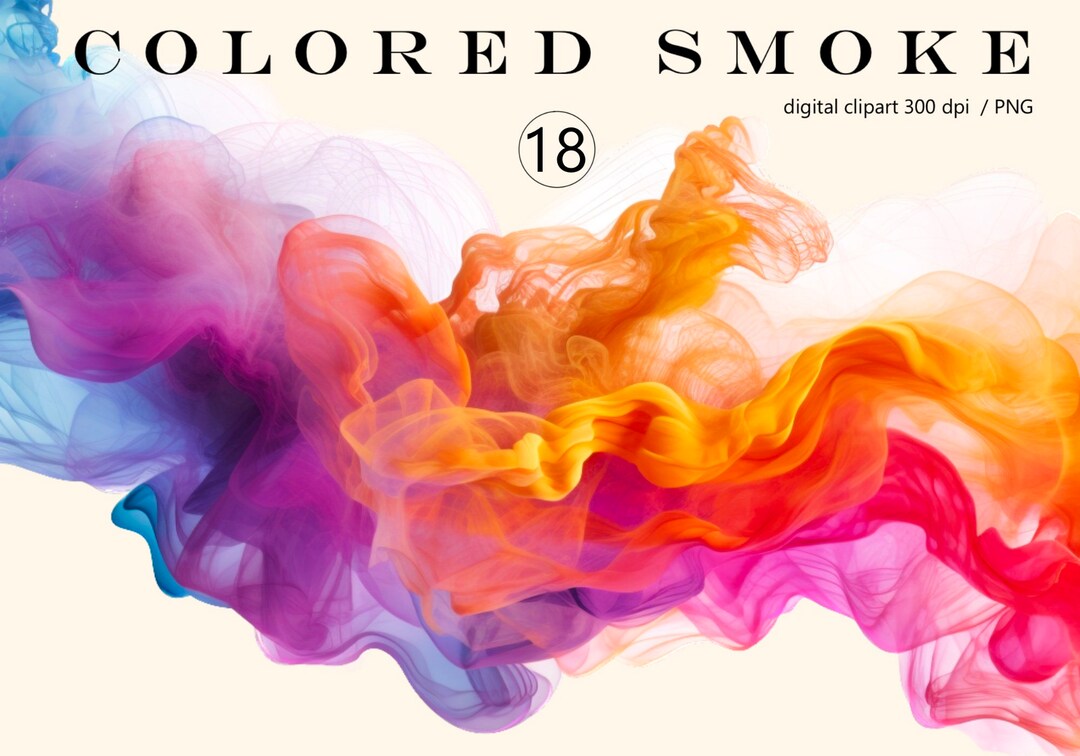 Colored Smoke Clipart Watercolor Png, Cute Alcohol Ink Digital Print ...