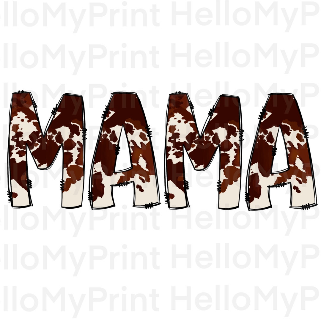 Western Mama Cow SVG| PNG Sublimation Design Hand Drawn Design | Mother ...