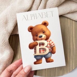 Bears With Alphabet, Animal Alphabet Watercolor Png, 26 Floral Letters ...