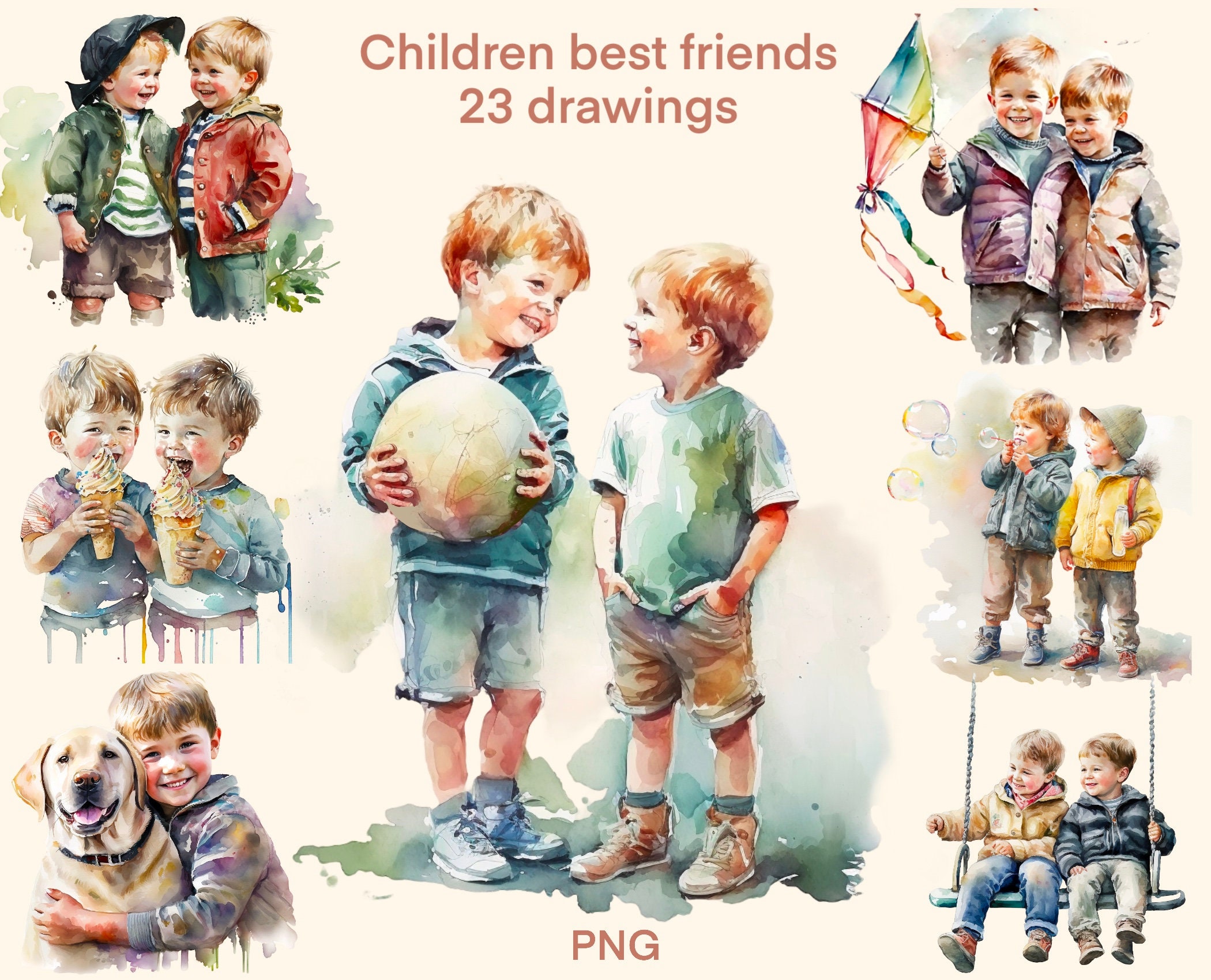 Children Friends Clipart