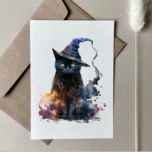 Witch Black Cats Clipart Watercolor Png, Cute Digital Print ...