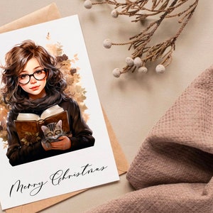 Bookworm Girl, Victorian Lady Clipart, Delicate Watercolor, Digital ...