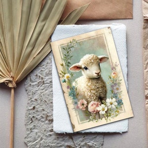 Sheep, Digital Cards, Journal Cards, Vintage Postcards Print, Digital ...