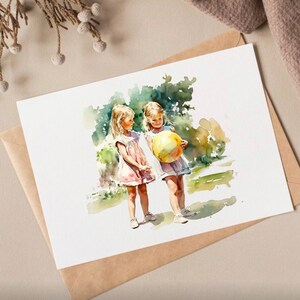 Children, Best Friends Watercolor Clipart Png, Cute Friends Digital ...