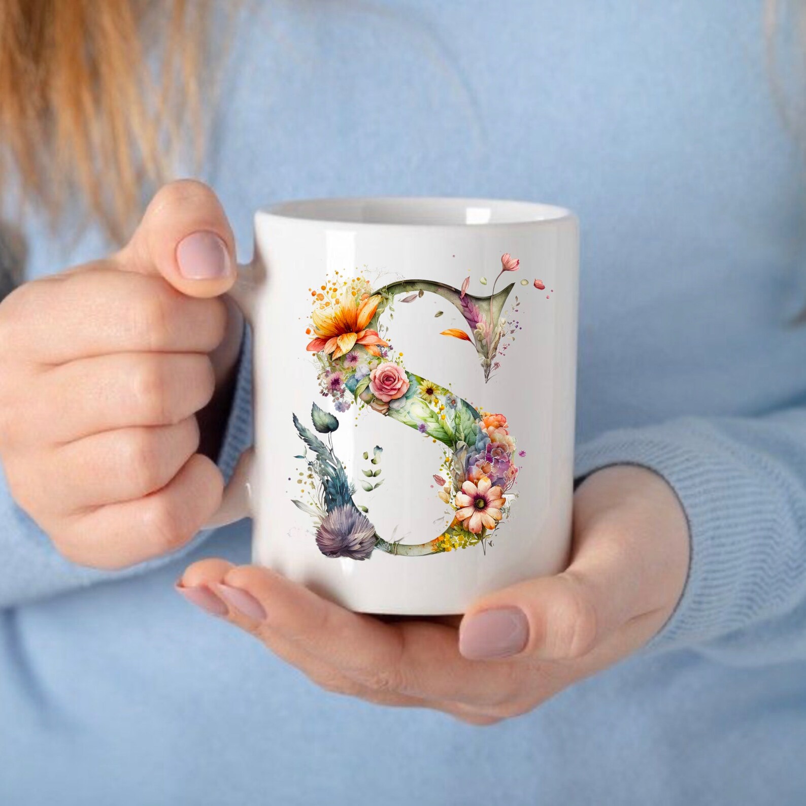 Alphabet Watercolor Png 26 Floral Letters Clipart Digital - Etsy