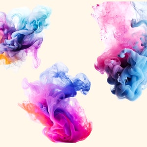 Colored Smoke Clipart Watercolor Png, Cute Alcohol Ink Digital Print ...