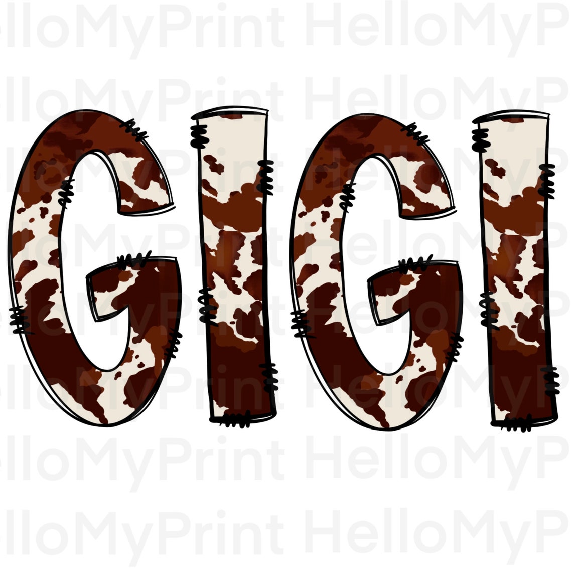 Gigi Cow Sublimation SVG PNG Mother's Day Design Hand - Etsy