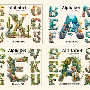 Alphabet Big Bundle 13 Alphabet Watercolor Clipart, 338 Letters Clipart ...