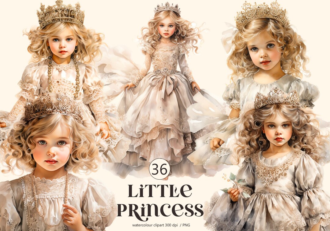 Little Princess, Victorian Girl Watercolor Clipart, Children, Best ...