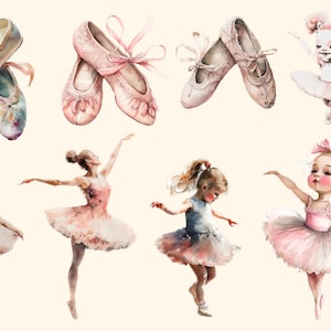 Little Ballerina Watercolor Clipart, Girl Children PNG, Girl, Nursery ...
