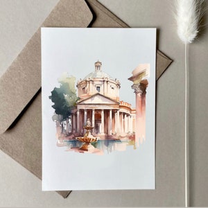 Rome Watercolor Clipart, Italy Digital Print, Coliseum Illustration Set ...