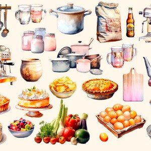My Favorite Kitchen, Watercolor Clipart, Sweet Home Illustration, Home ...