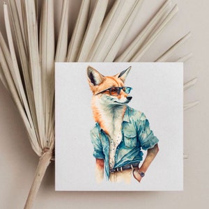 Fox Man, Fashionable Fox, Fairytale Foxes Clipart Watercolour, Digital ...