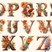Vintage Alphabet Watercolor Png, 26 Floral Letters Clipart, Digital ...