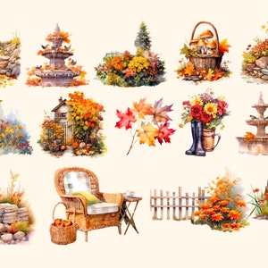 Autumn Garden, Autumn Watercolor Clipart Png, Fall Has Come, Autumn ...