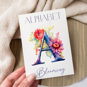 Blooming Alphabet Watercolor Png, 26 Floral Letters Clipart, Digital ...