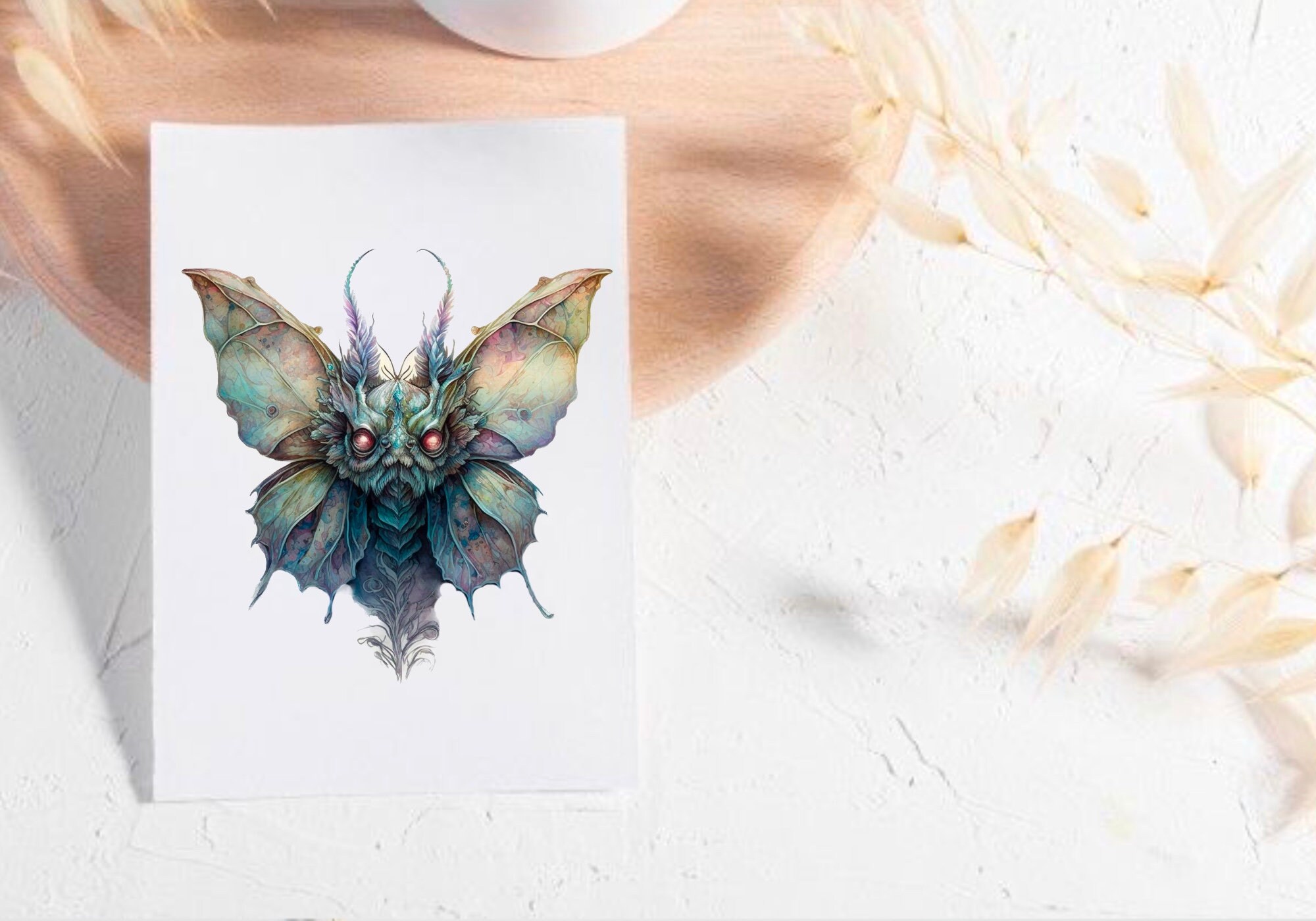 Mystical Moths Clipart Watercolor Png Clipart Occult - Etsy