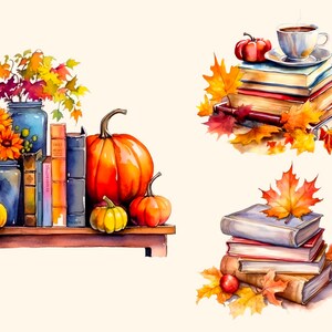 Autumn Tales, Autumn Watercolor Clipart Png, Reading Place, Bookworm ...