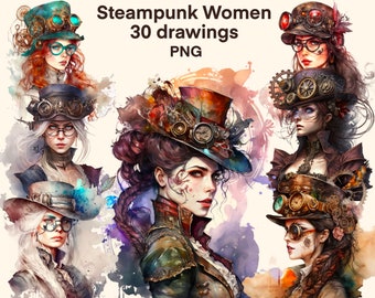 40 Steampunk Sea-life Clipart Watercolor Png, Digital Print ...