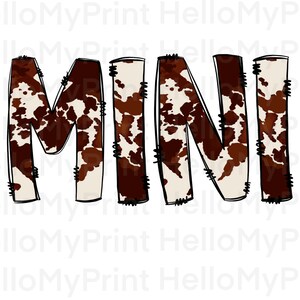Mini Cow Sublimation Design Western SVG| PNG Mother's Day Hand Drawn ...