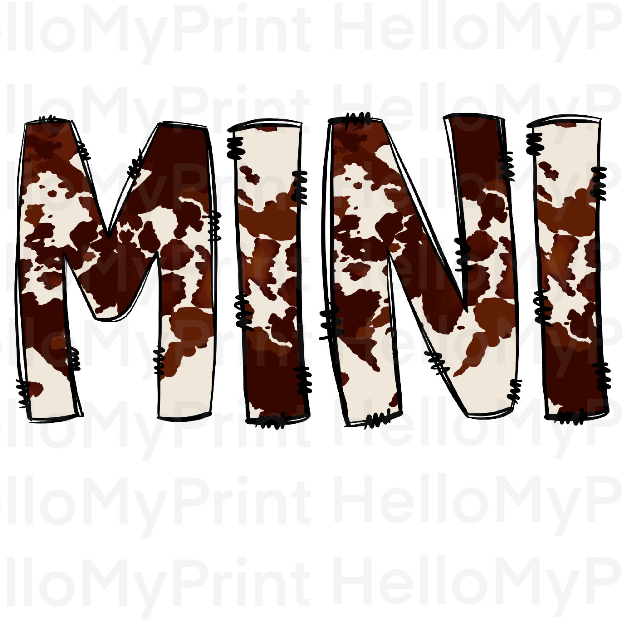 Mini Cow Sublimation Design Western SVG PNG Mother's Day - Etsy