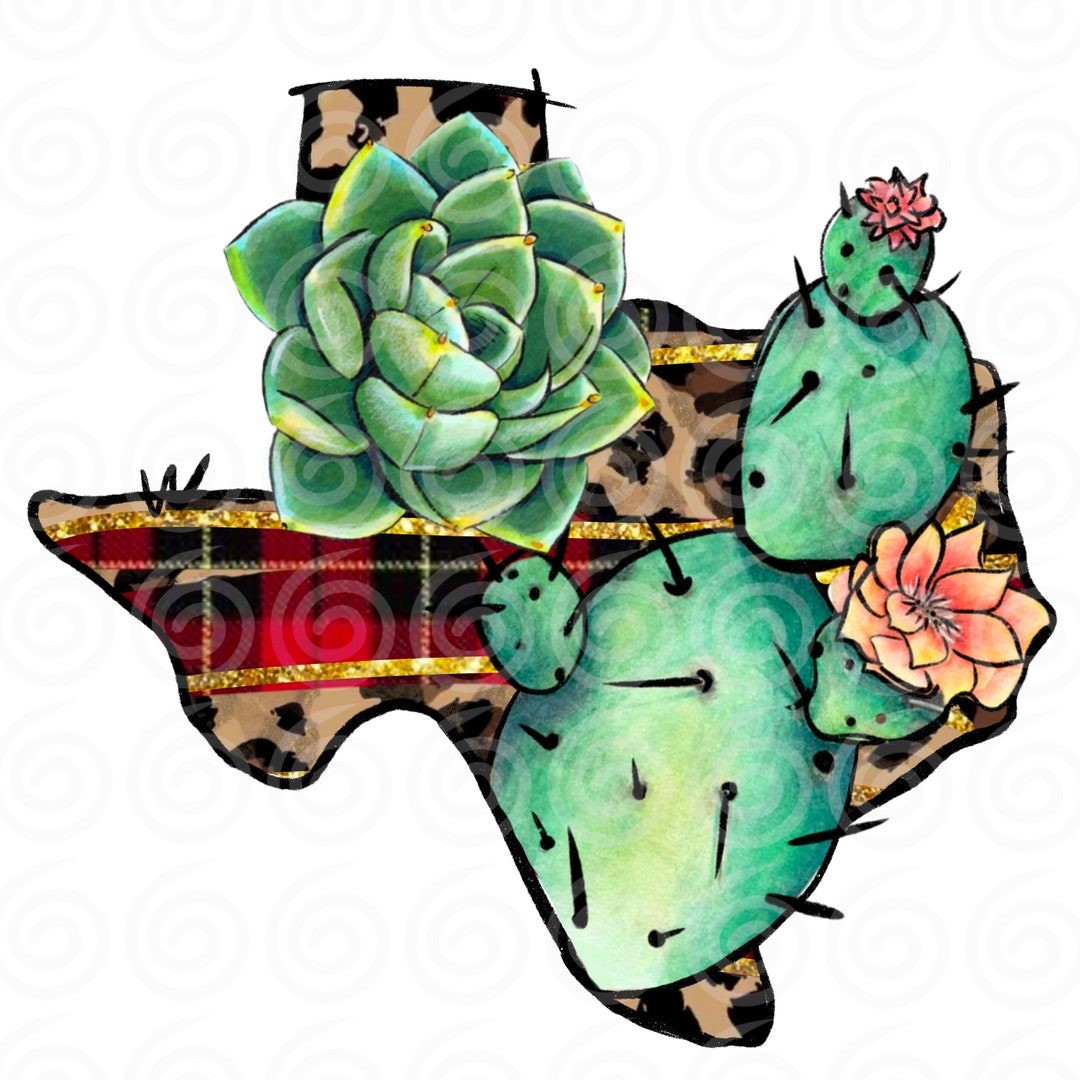 TX, SVG Texas Leopard Cactus Texas Digital File Png Leopard Print ...