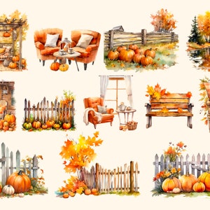 Autumn Garden, Autumn Watercolor Clipart Png, Fall Has Come, Autumn ...