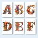 Vintage Alphabet Watercolor Png, 26 Floral Letters Clipart, Digital ...