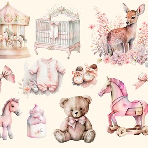 Baby Girl, Watercolor Clipart, Newborn Children PNG, Girl, Nursery ...