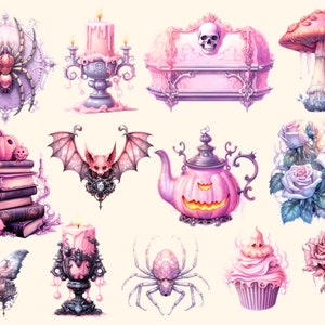 Pink Halloween, Spirit Clipart Watercolor Png, Vampires, Creepy Ghosts ...