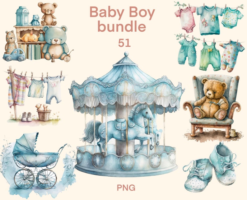 Baby Boy Watercolor Clipart Newborn Children PNG Boy - Etsy