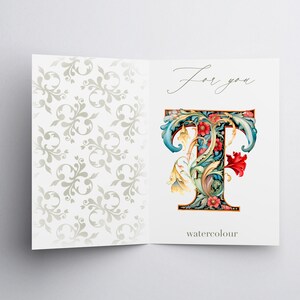 Graceful Alphabet Watercolor Png, 26 Floral Letters Clipart, Digital ...