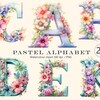 Celtic Alphabet Watercolor Png, 26 Floral Letters Clipart, Digital ...
