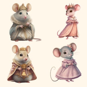 Fairytale Mouse Clipart Watercolour, Victorian Mousе Digital Print ...