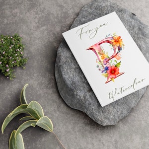 Blooming Alphabet Watercolor Png, 26 Floral Letters Clipart, Digital ...