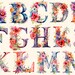 Blooming Alphabet Watercolor Png, 26 Floral Letters Clipart, Digital ...