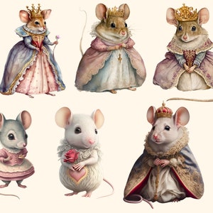 Fairytale Mouse Clipart Watercolour, Victorian Mousе Digital Print ...