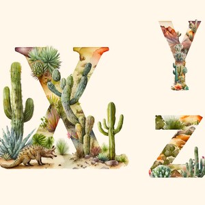 Alphabet Desert Style Watercolor Png, 26 Floral Letters, Baby Room ...