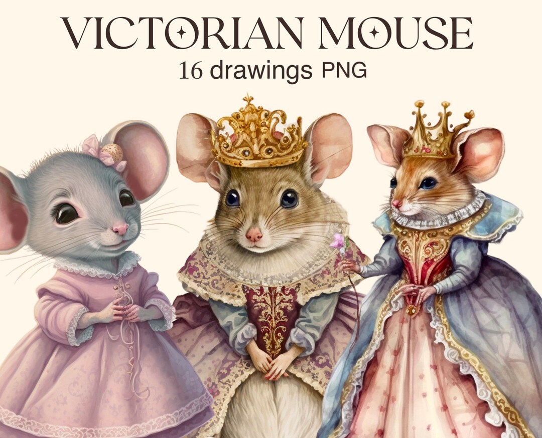 Fairytale Mouse Clipart Watercolour, Victorian Mousе Digital Print ...