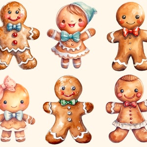 Christmas Gingerbread Watercolour Clipart, New Year, Holiday, Winter ...