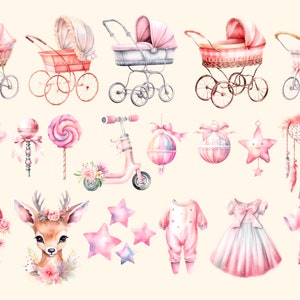Boho Baby Girl, Watercolor Clipart, Newborn Children PNG, Nursery Decor ...